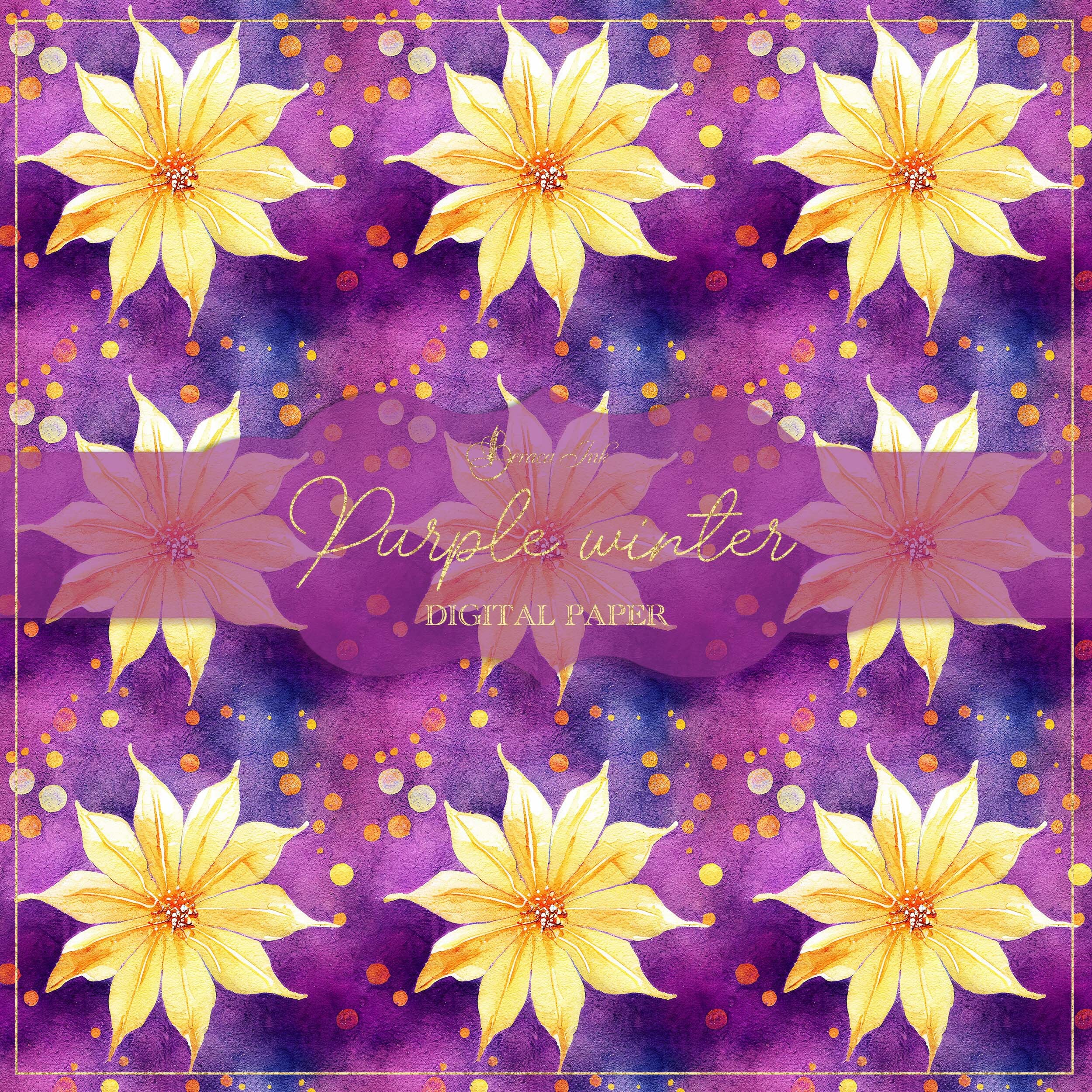 Purple Winter Digital Paper Seamless Pattern Pink - Etsy