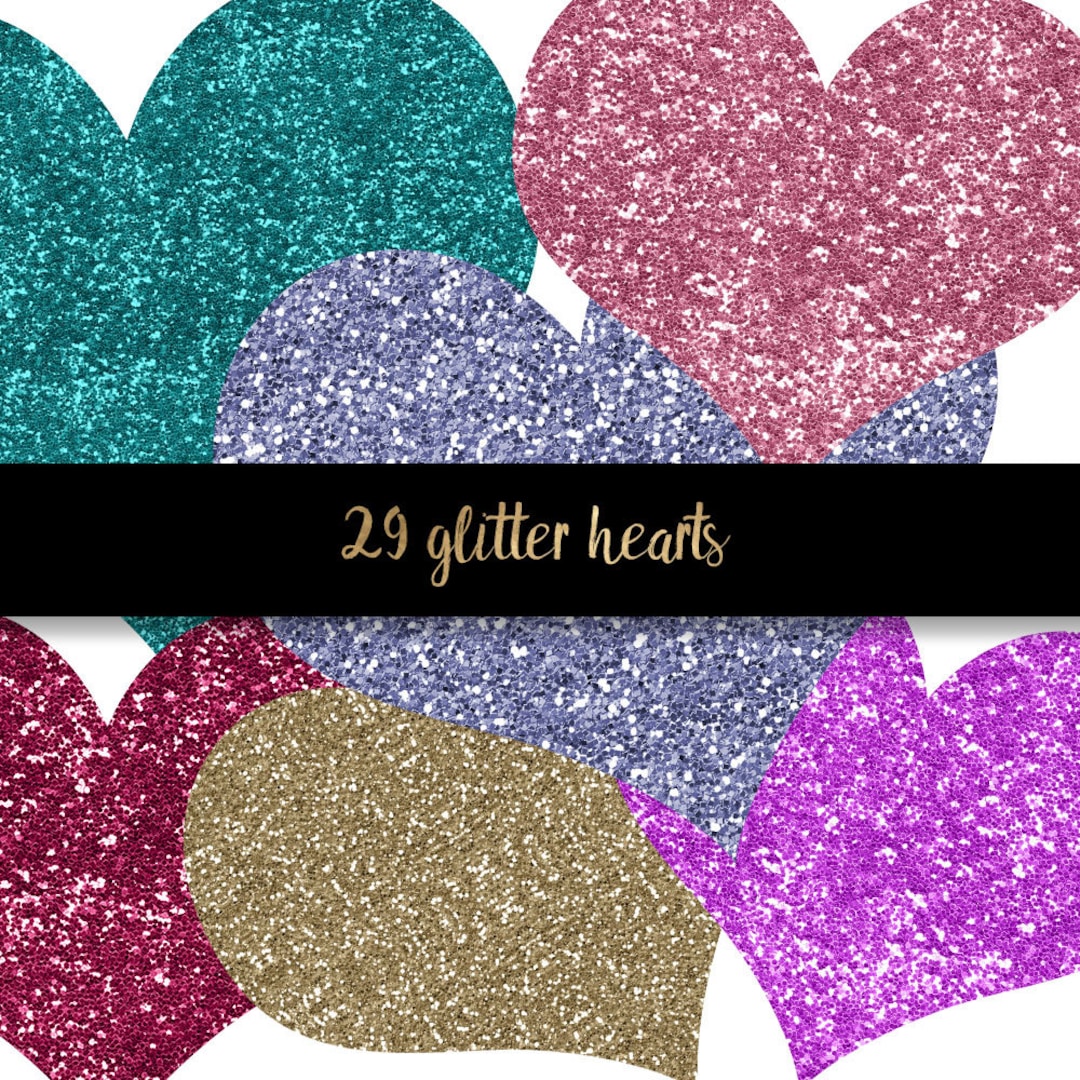Glitter Hearts Clipart, Gold Heart Clip Art, Gold Glitter Clip Art ...