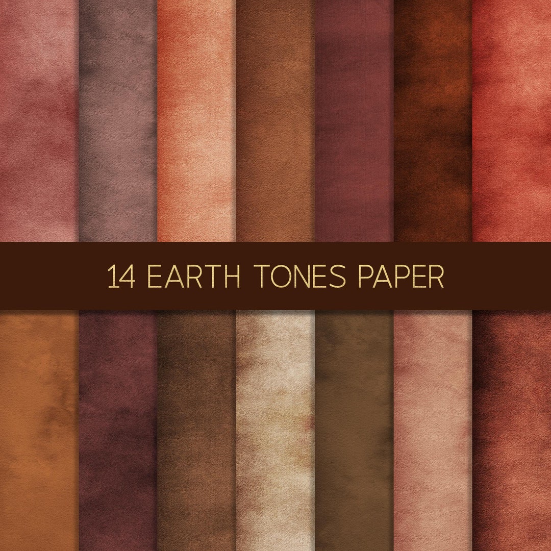 Earth Tones Digital Paper, Neutral Background, Brown Watercolor ...