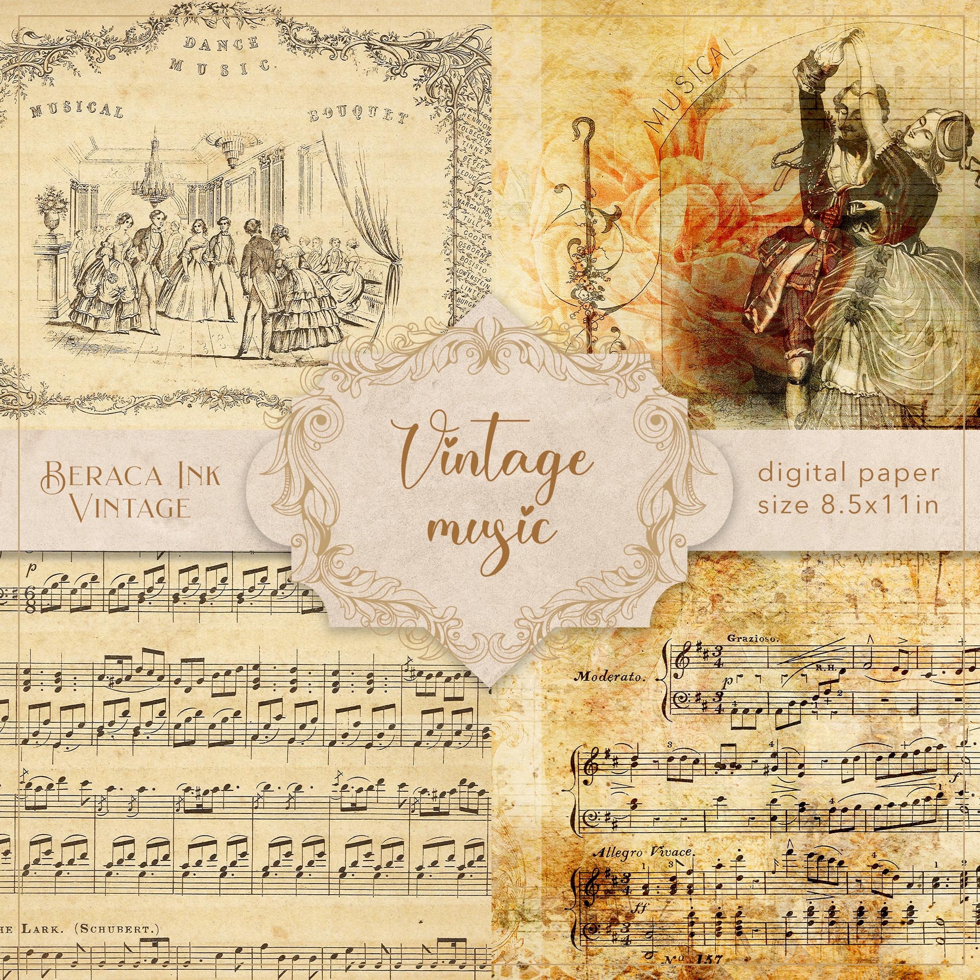 Vintage Music Scrapbook Paper