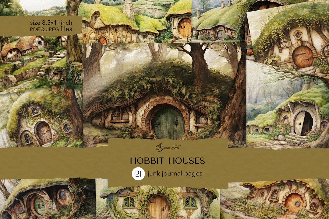 Hobbit Houses Journal Pages, Printable Digital Journal, Fantasy Pages ...