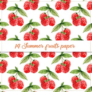 Summer Fruits Digital Paper, Seamless Pattern, Lemon Background ...