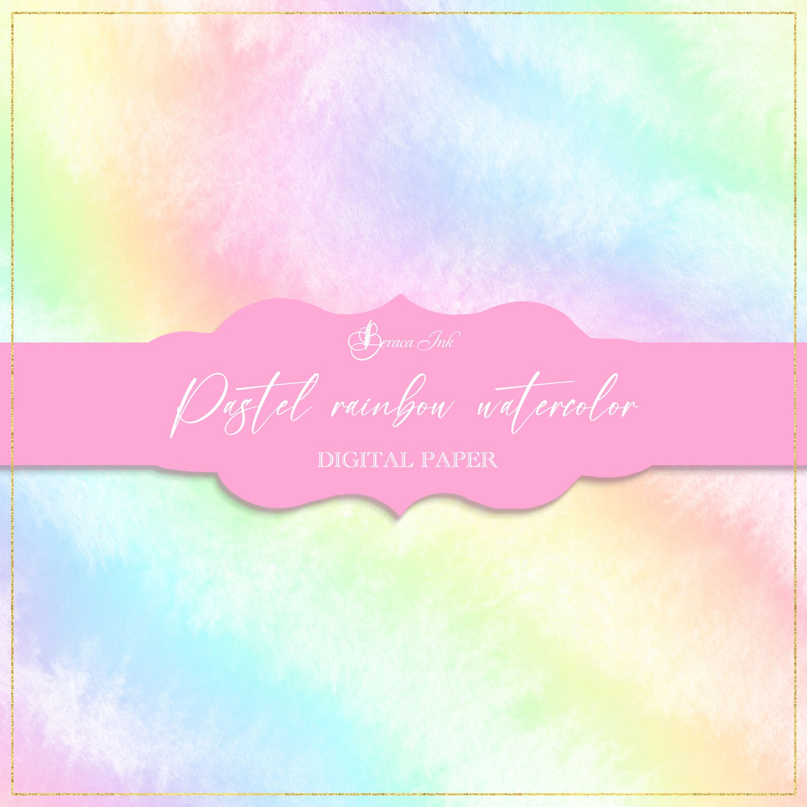 Pastel Rainbow Watercolor Digital Paper Gradient Wallpaper | Etsy