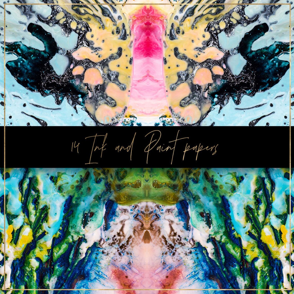 Ink and Paint Digital Paper, Watercolor Digital Paper, Liquid Paint ...