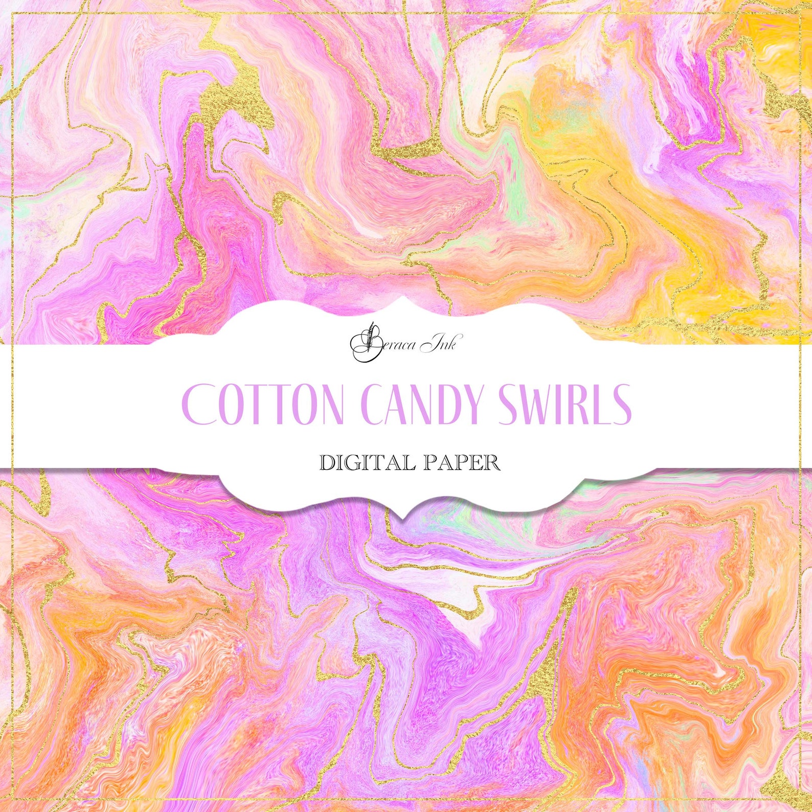 Cotton Candy Swirls Digital Paper Marble Pattern Pastel - Etsy