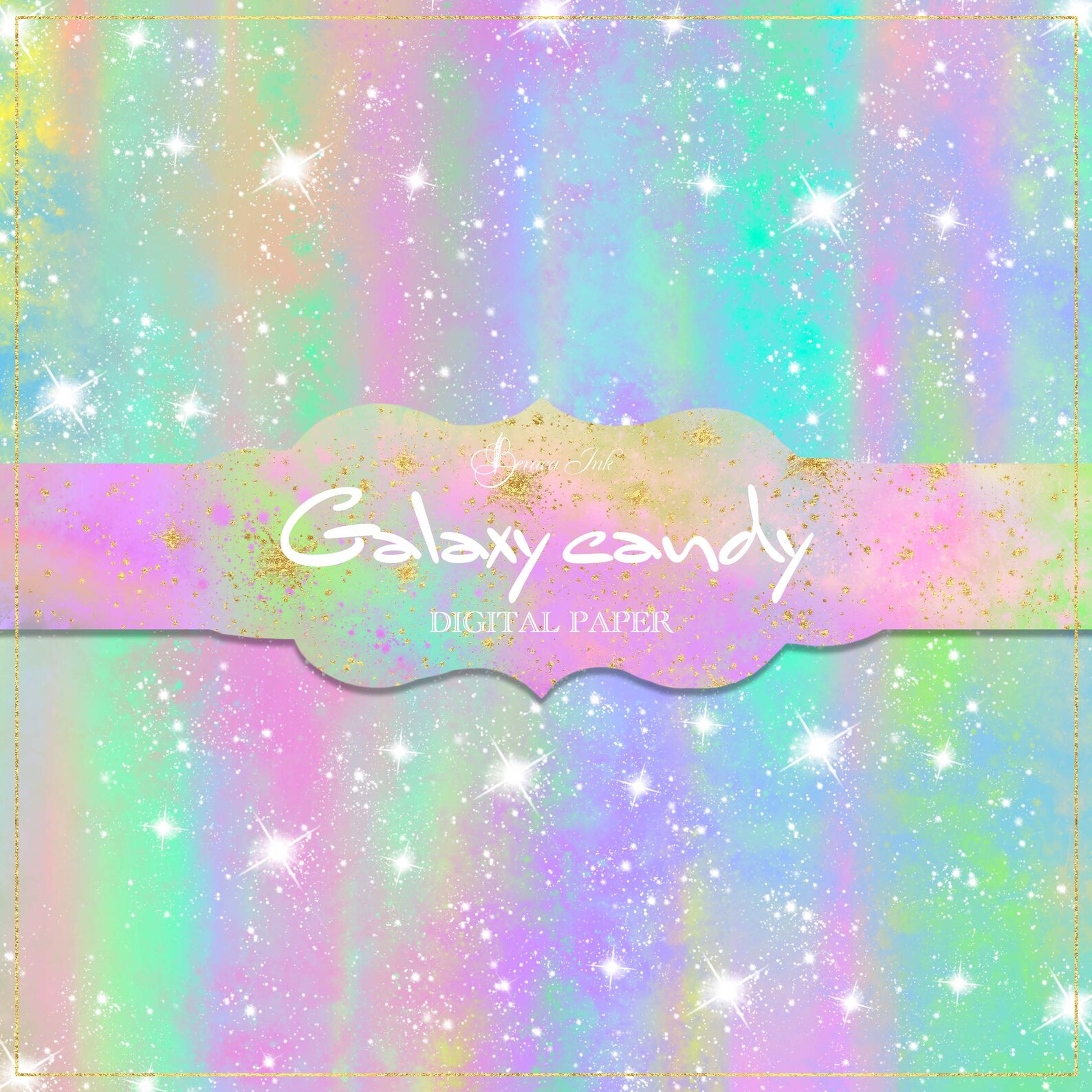 Galaxy Candy Digital Paper Stars Pattern Rainbow Galaxy - Etsy