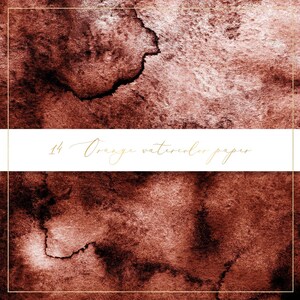 Orange Watercolor Digital Paper, Brown Background, Boho Watercolor ...