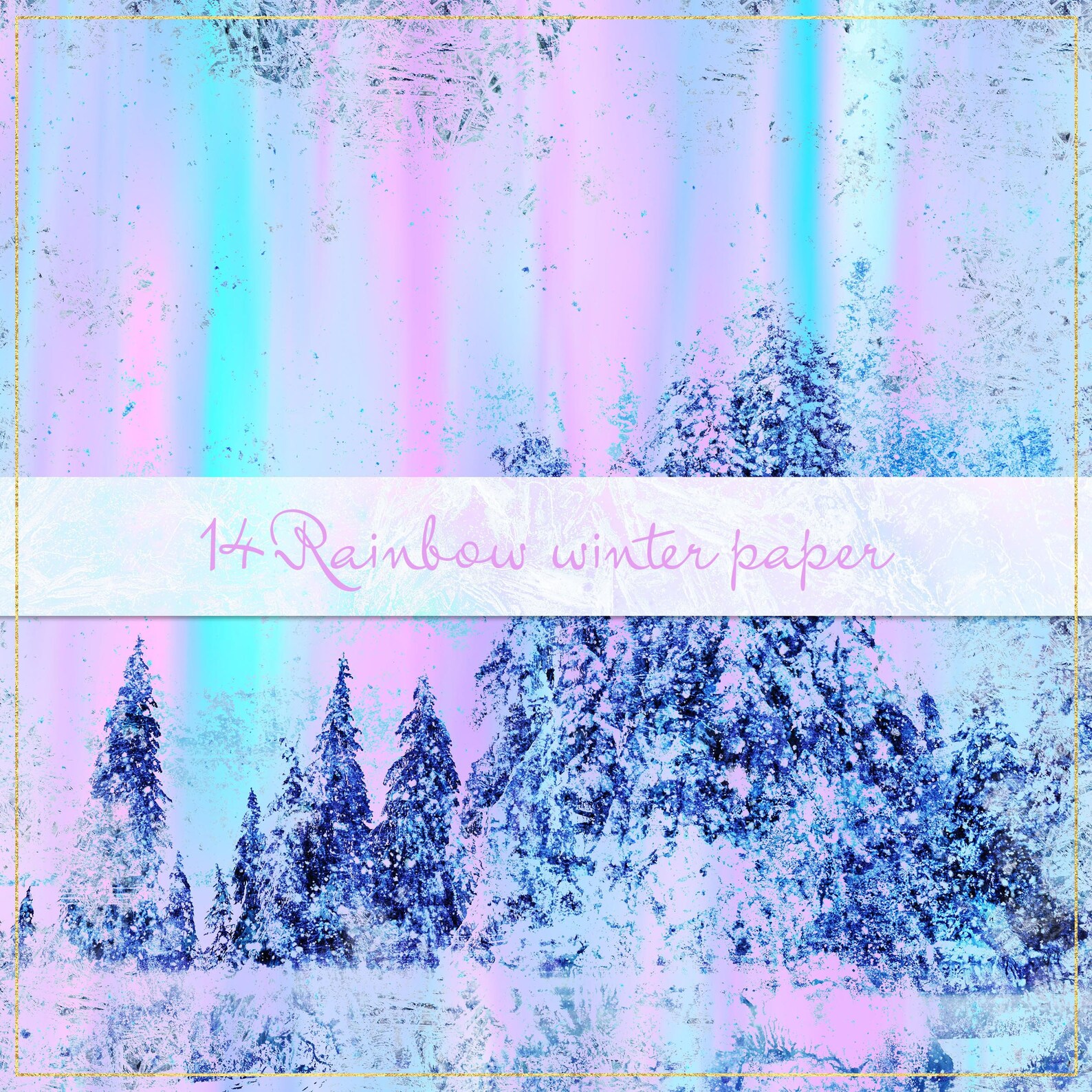 Rainbow Winter Digital Paper Pastel Christmas Snowflakes - Etsy