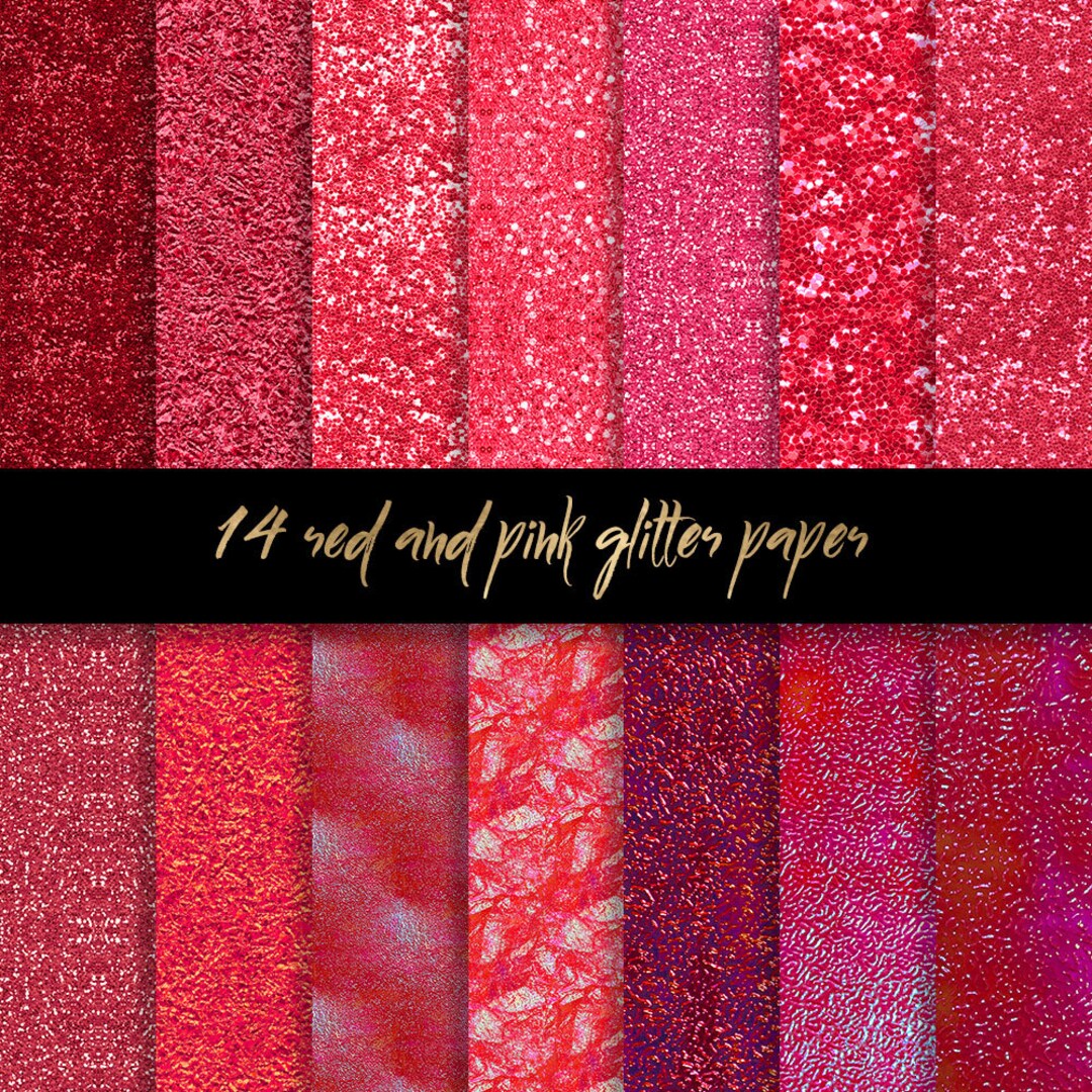Red Glitter Digital Paper, Pink Glitter Digital Paper, Red Glitter ...