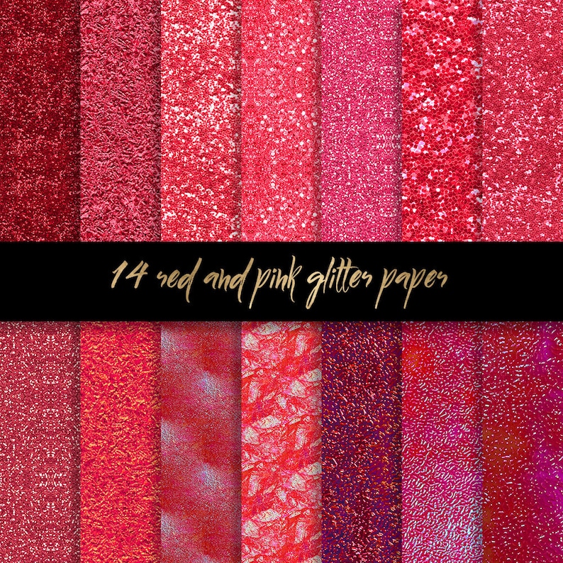 Red Glitter Digital Paper Pink Glitter Digital Paper Red - Etsy