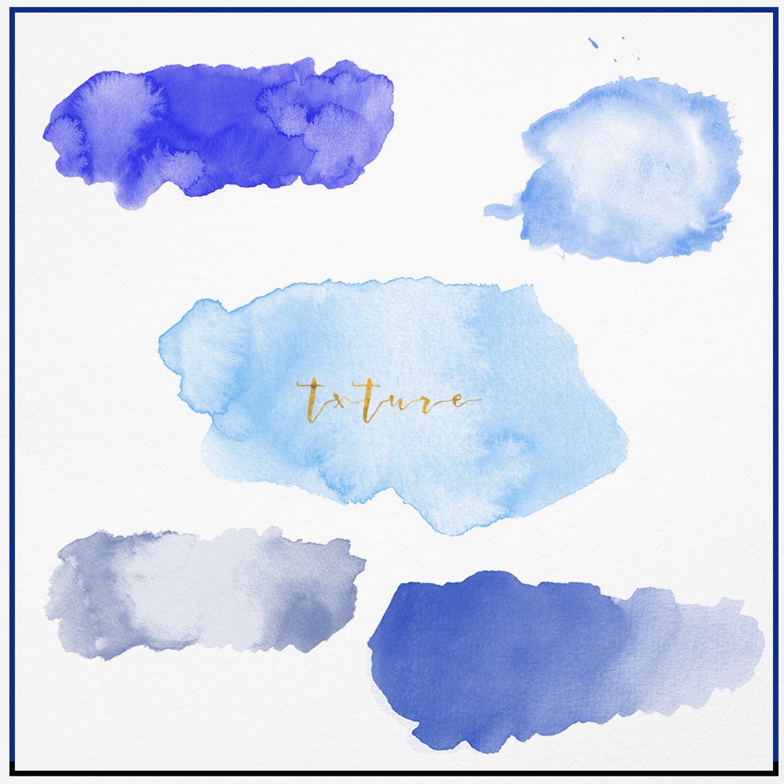 Blue Watercolor Brush Strokes Blue Watercolor Clipart Blush - Etsy