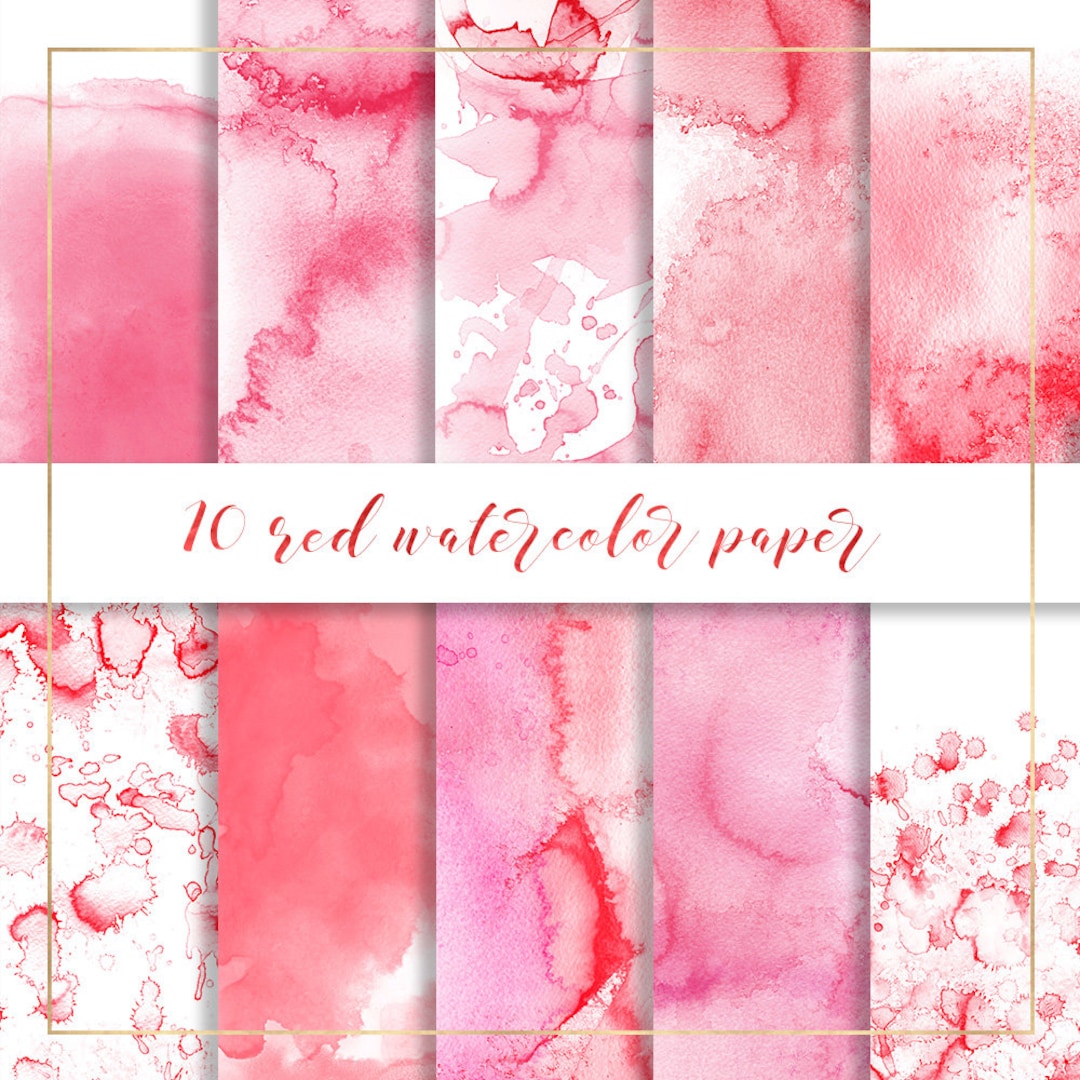 Red Watercolor Digital Paper, Red Watercolor Paper, Watercolor Texture ...