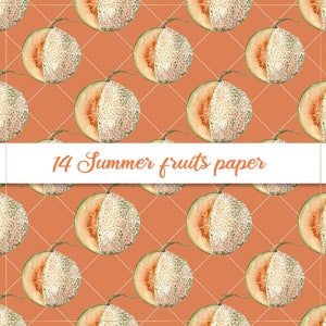 Summer Fruits Digital Paper, Seamless Pattern, Lemon Background ...