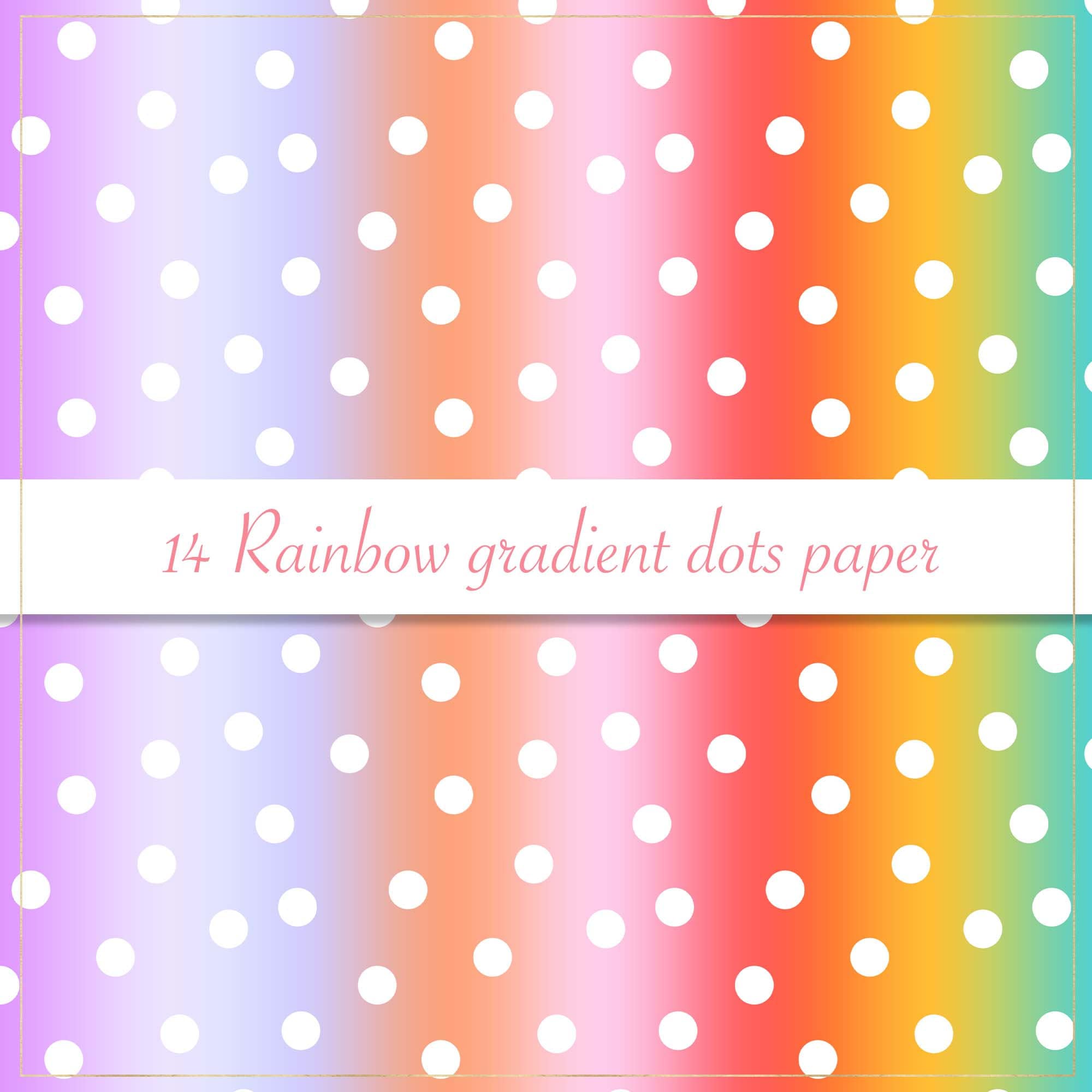 Rainbow Gradient Dots Digital Paper Polka Dots Backdrop - Etsy