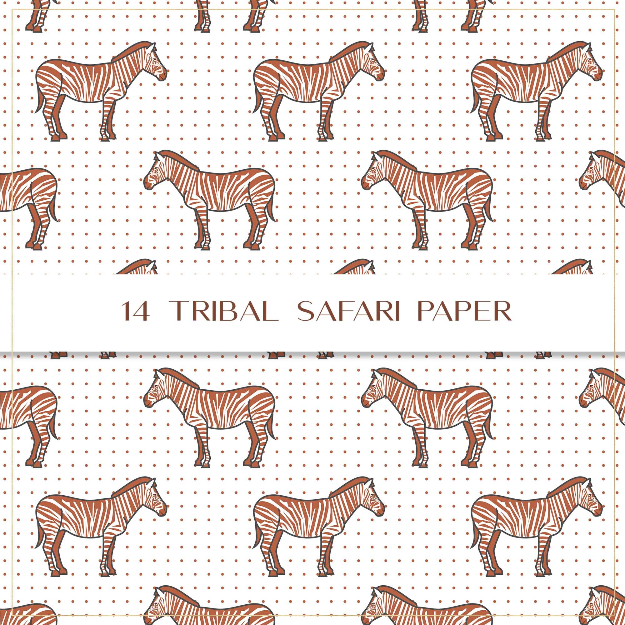 Tribal Safari Digital Paper Seamless Paper Jungle Animals | Etsy