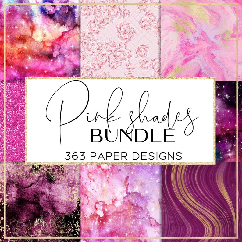 Pink Shades BUNDLE Digital Paper Pink Wallpaper Pink Galaxy - Etsy