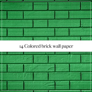 Colored Brick Wall Digital Paper, Brick Background, Red Brick, Rainbow ...