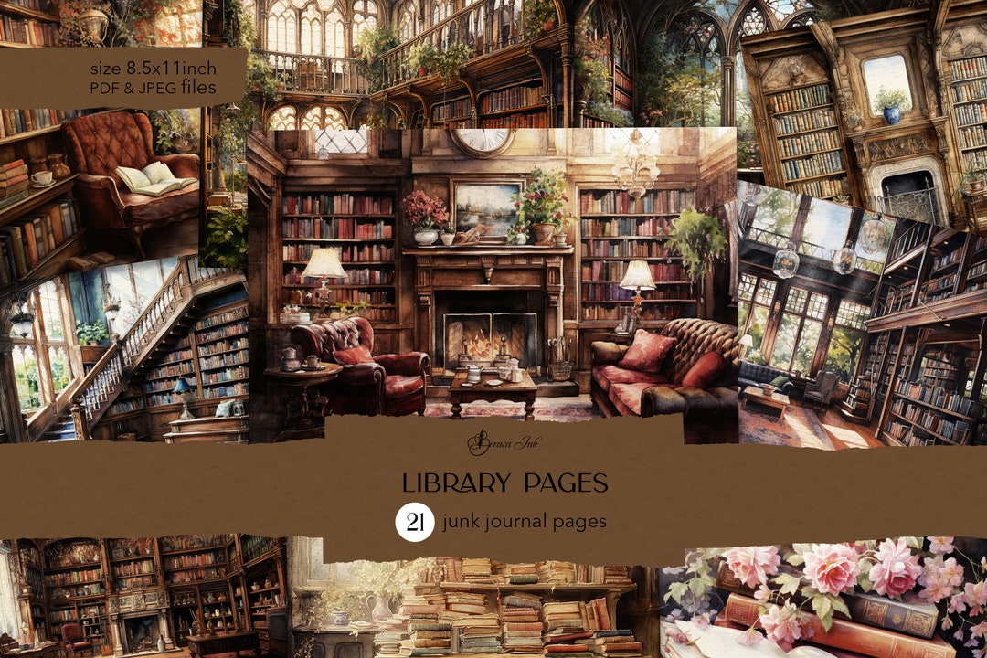 Library Pages Journal Pages, Printable Library Journal, Dark Academia ...
