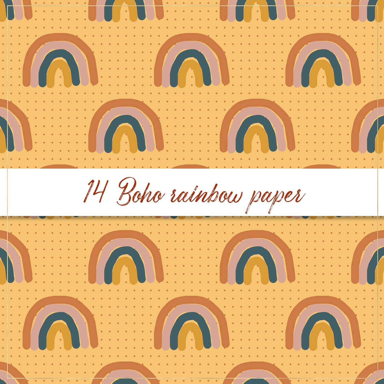 Boho Rainbow Digital Paper Rainbow Seamless Pattern Modern - Etsy