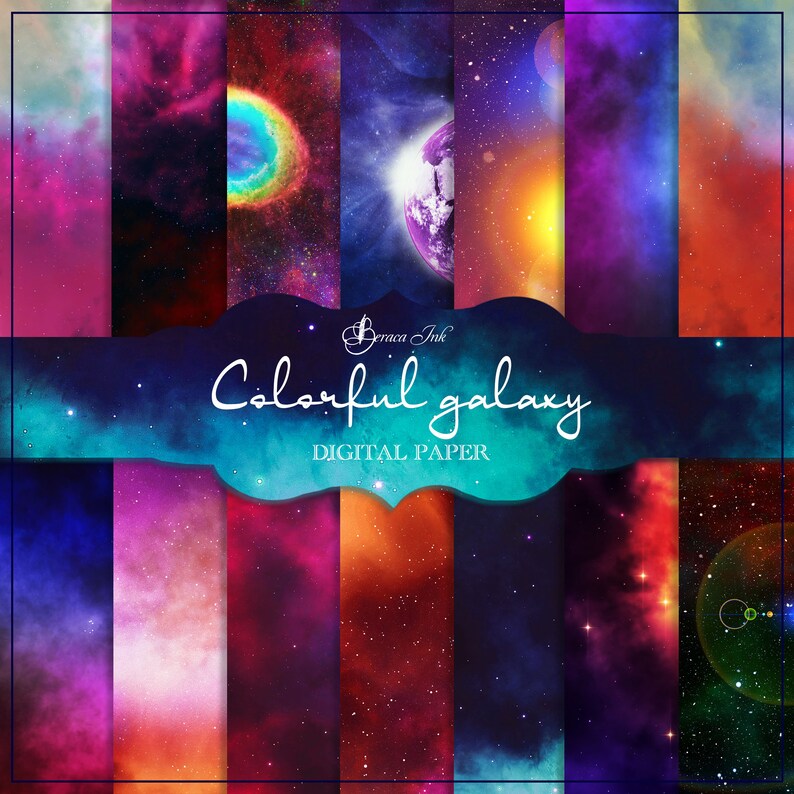 Solar System BUNDLE Digital Paper Galaxy Paper Space - Etsy