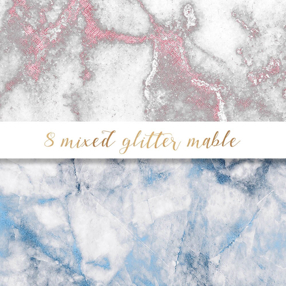 Mixed Glitter Marble Digital Paper Pink Marble Paper Marble | Etsy