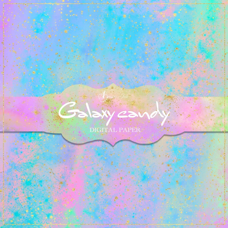 Galaxy Candy Digital Paper Stars Pattern Rainbow Galaxy | Etsy