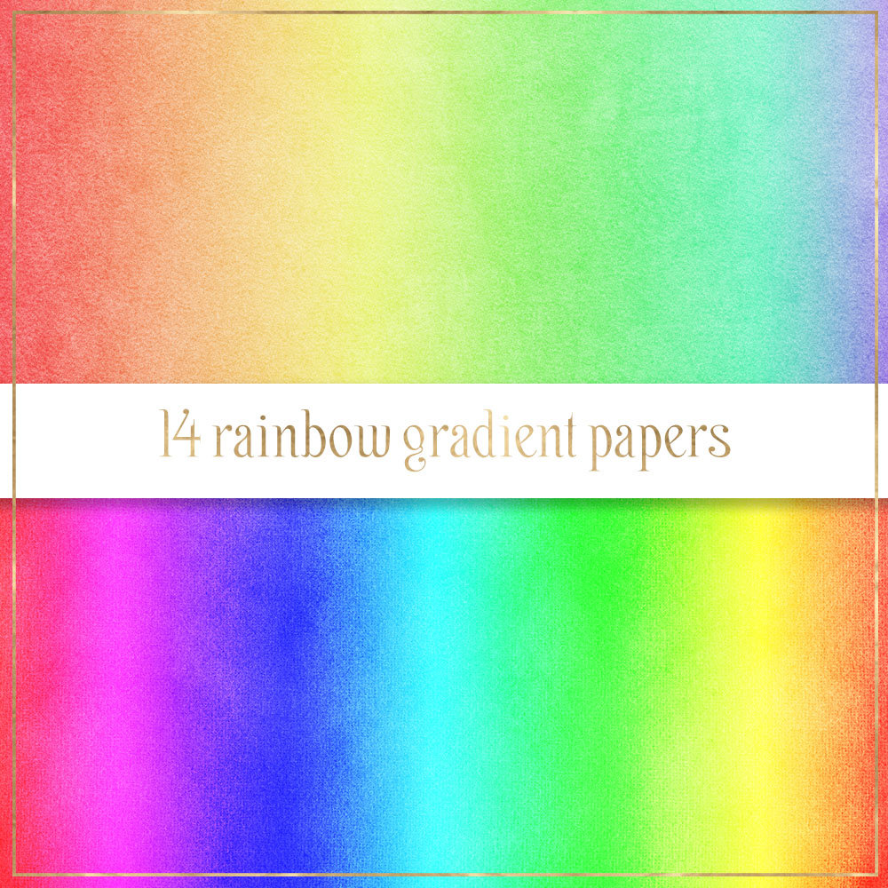 Rainbow Gradient Digital Paper Rainbow Ombre Digital Paper - Etsy