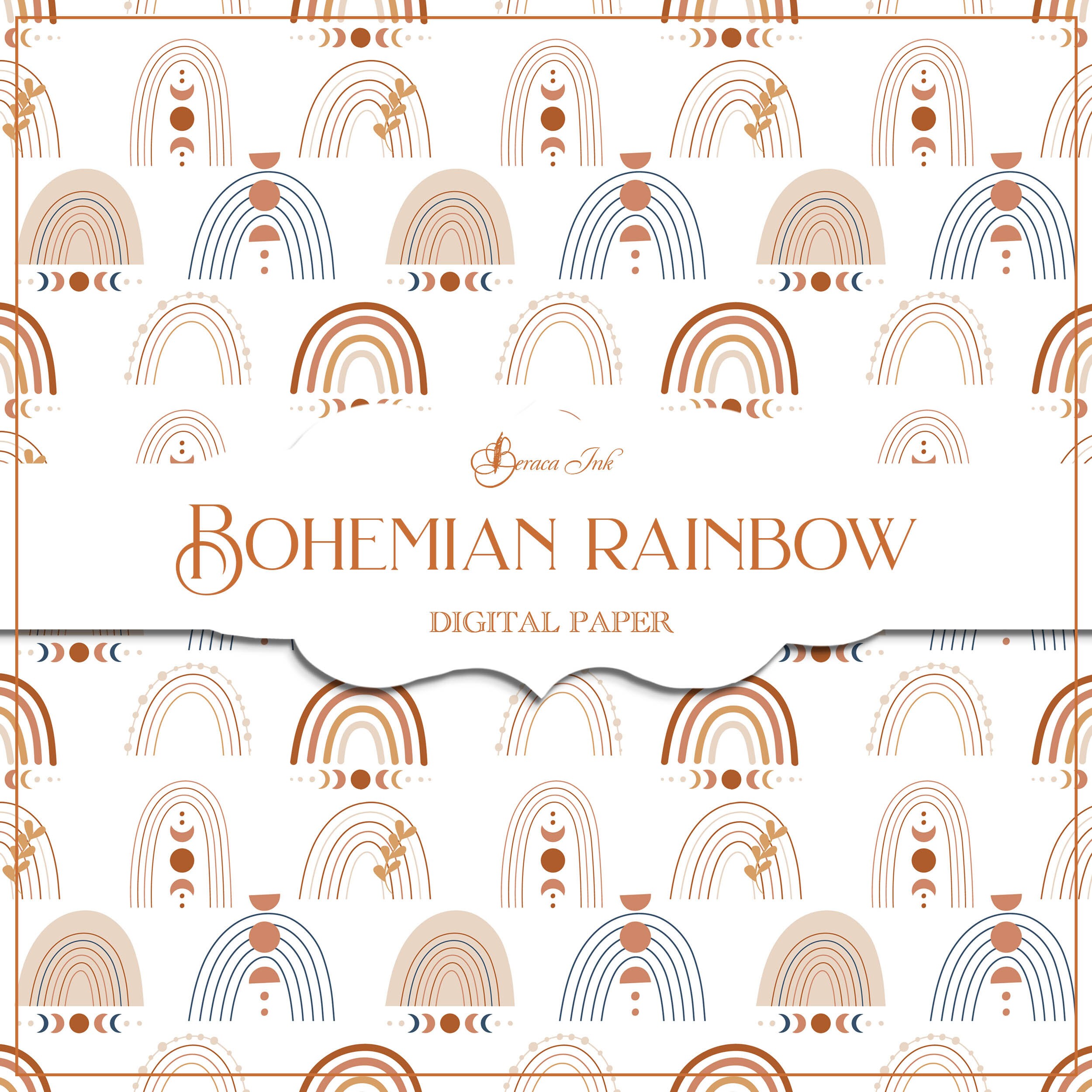 Bohemian Rainbow Digital Paper Rainbow Seamless Pattern Boho - Etsy