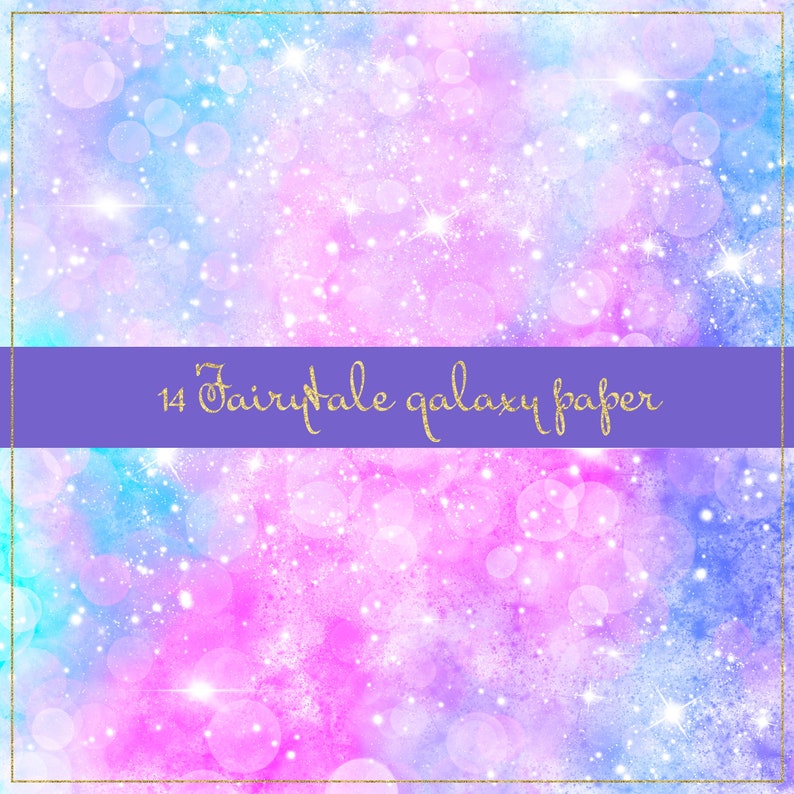 Fairytale Galaxy Digital Paper, Pink Galaxy, Cosmic Backdrop, Clouds ...