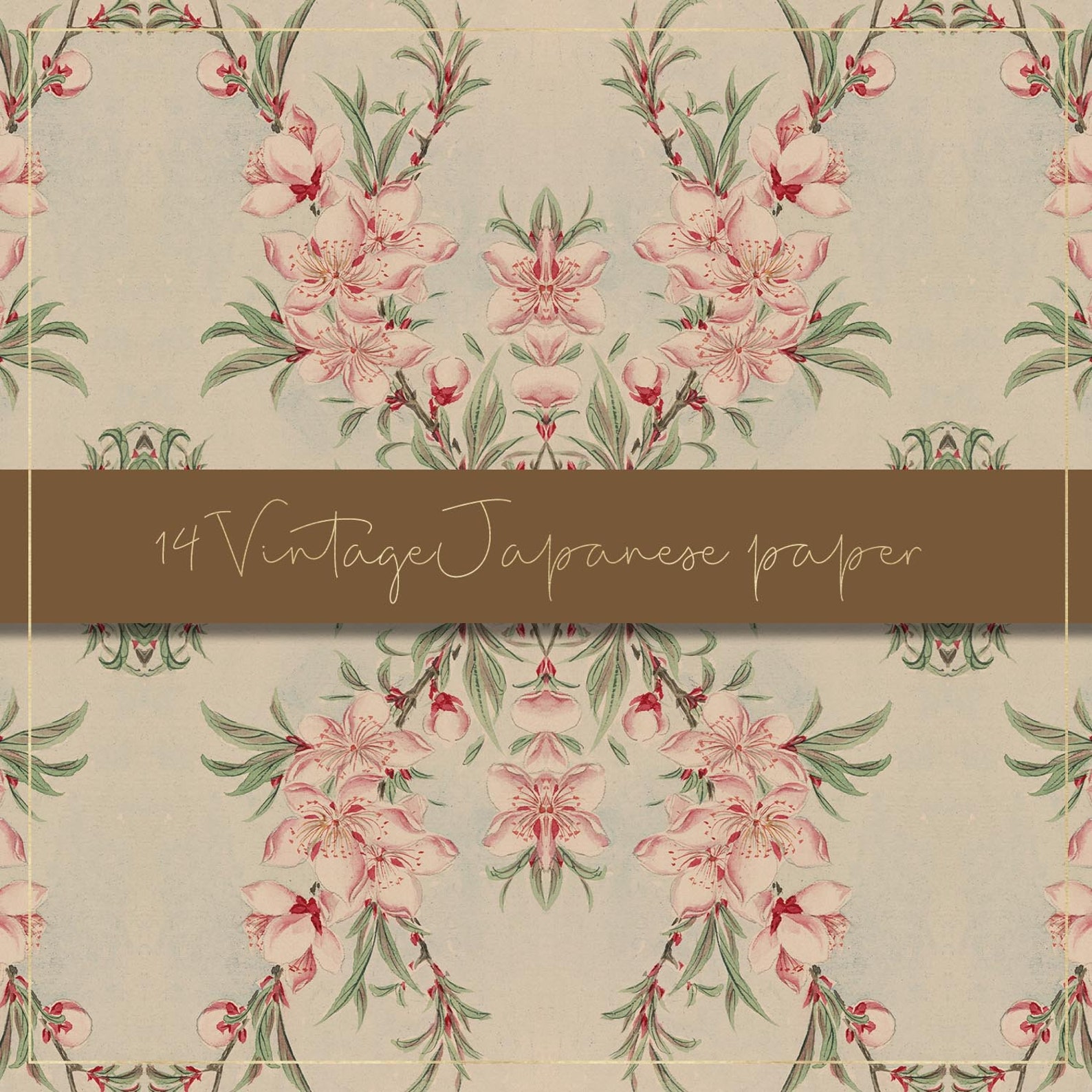 Vintage Japanese Digital Paper, Vintage Asian Pattern, Old Japan ...