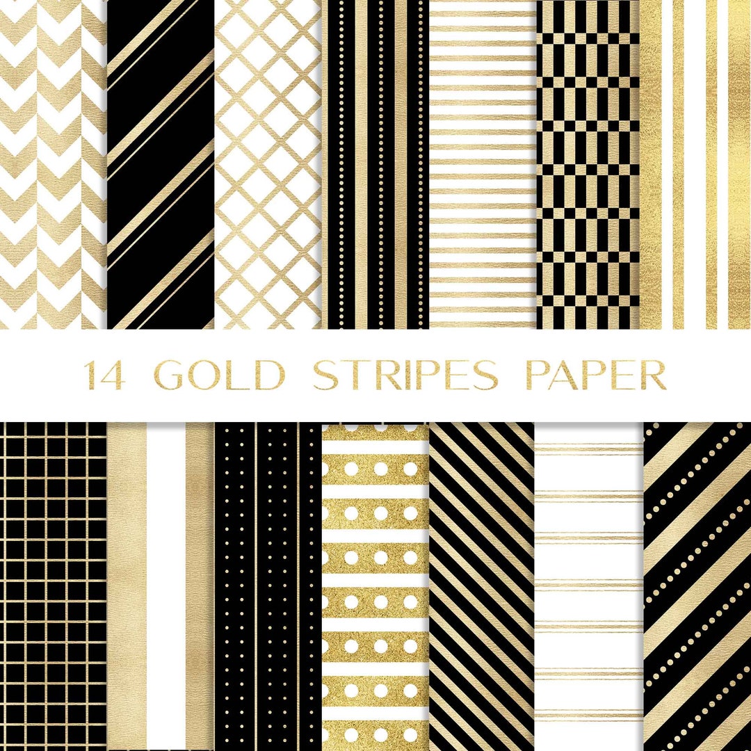 Gold Stripes Digital Paper, Seamless Paper, Gold Pattern Paper, Stripes ...