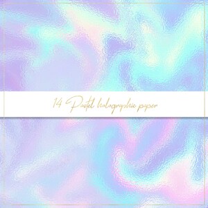 Pastel Holographic Digital Paper, Pastel Iridescent Paper, Unicorn ...