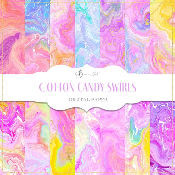 Cotton Candy Swirls Digital Paper Marble Pattern Pastel - Etsy