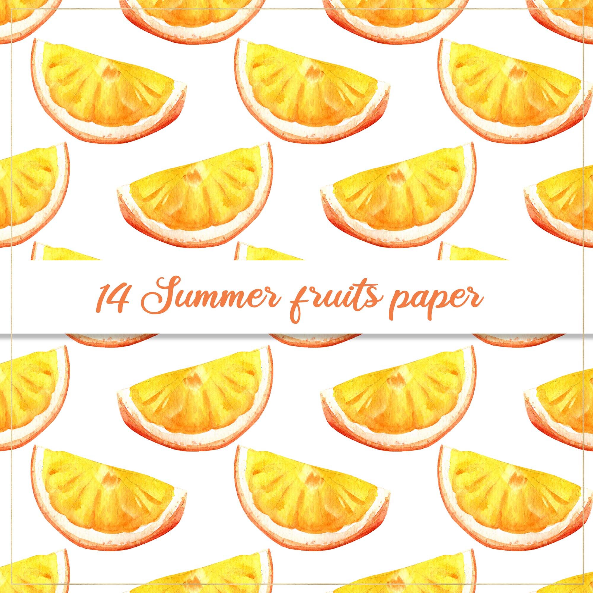 Summer Fruits Digital Paper, Seamless Pattern, Lemon Background ...