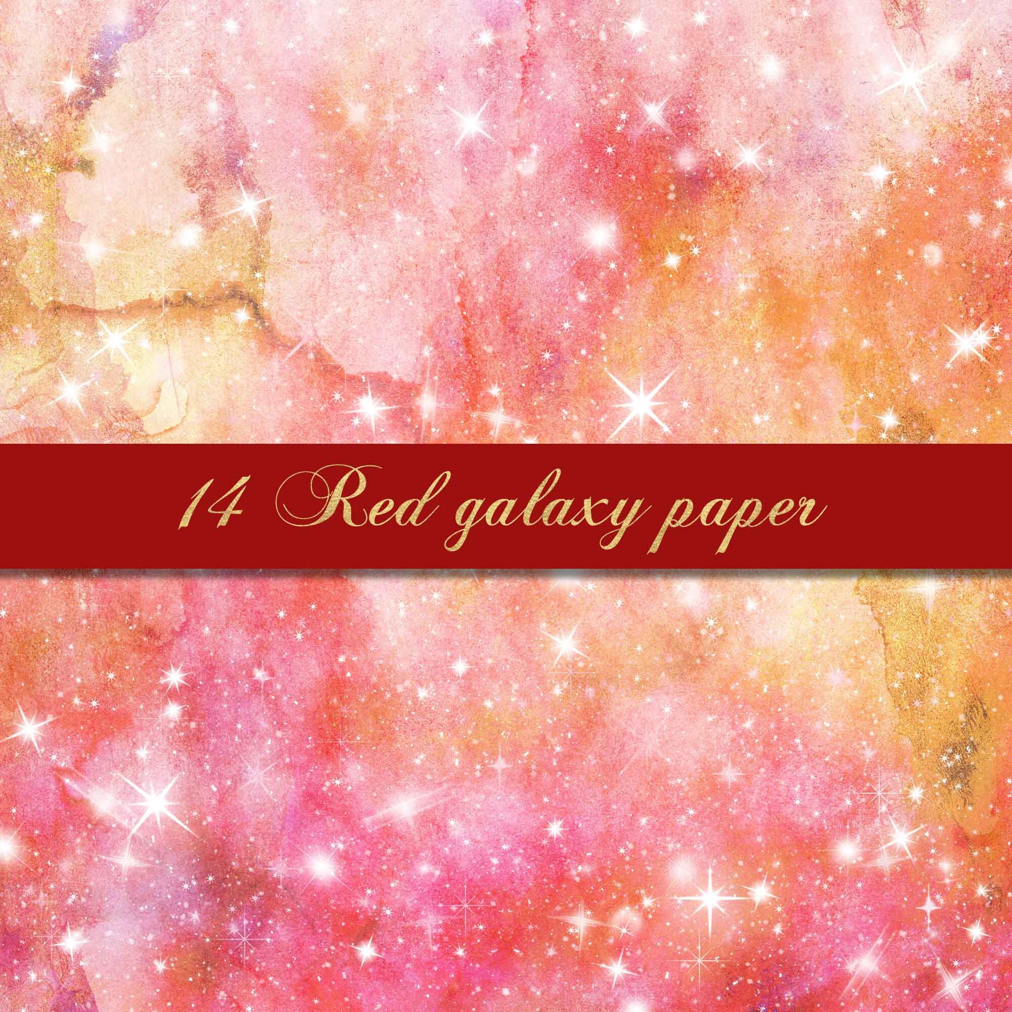 Red Galaxy Digital Paper Watercolor Galaxy Celestial Paper - Etsy