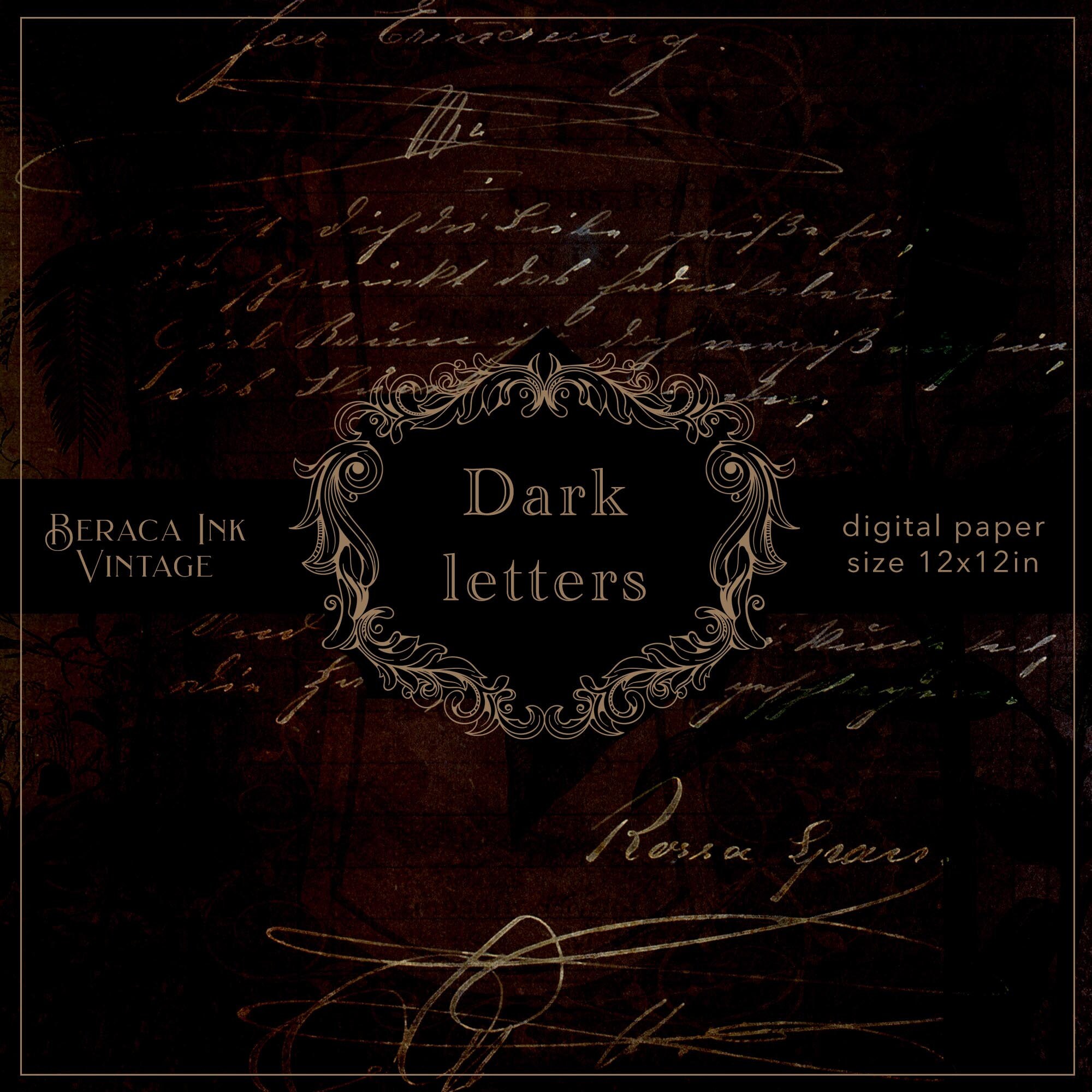 Dark Letters Digital Paper, Grunge Paper, Dark Academia, Old Paper ...