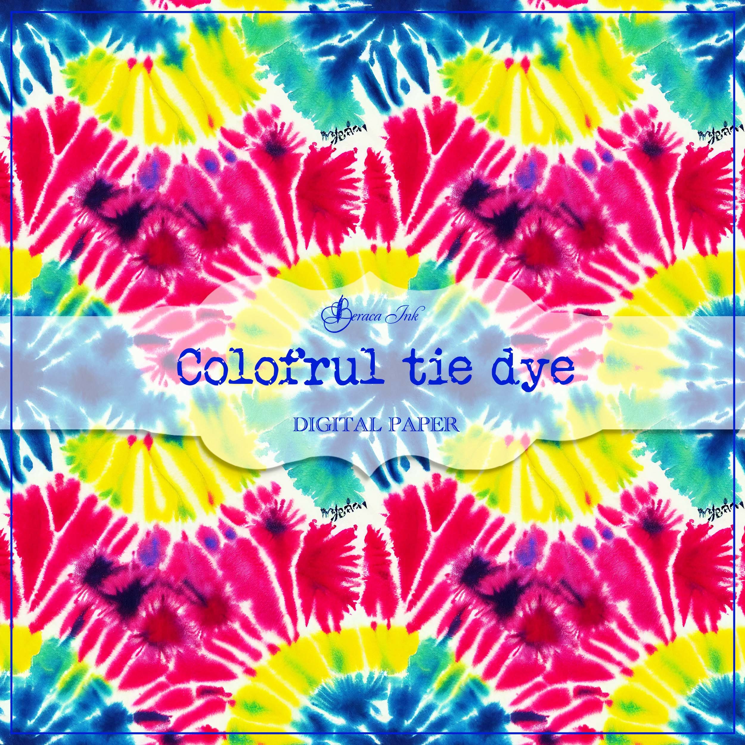 Colorful Tie Dye Digital Paper Seamless Pattern Rainbow - Etsy