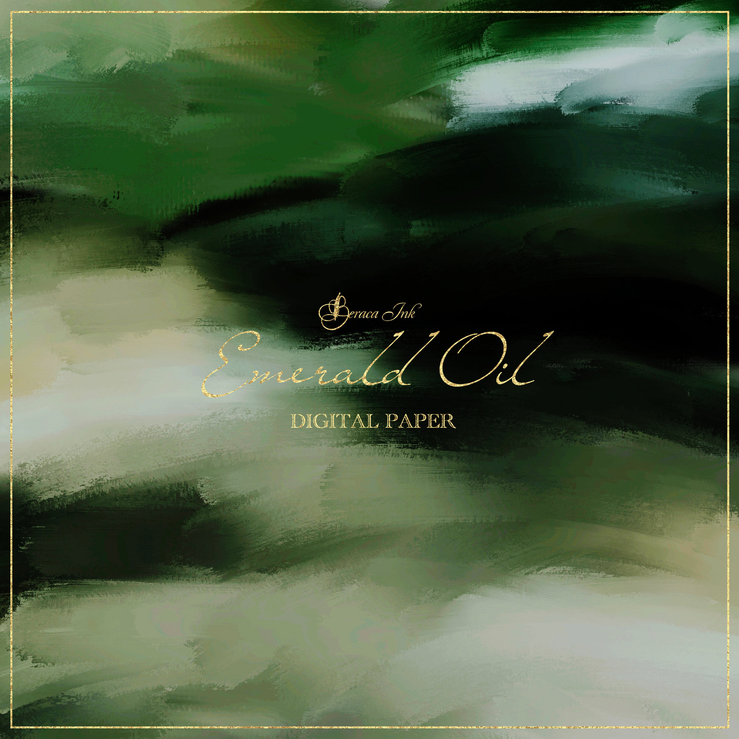 Emerald Oil Digital Paper Oil Paint Strokes Emerald - Etsy