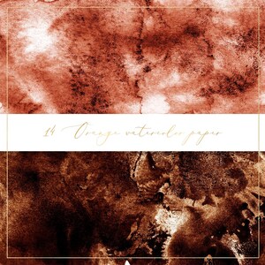 Orange Watercolor Digital Paper, Brown Background, Boho Watercolor ...