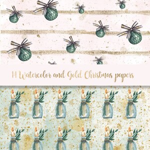 Watercolor Christmas Digital Paper, Christmas Background, Watercolor ...
