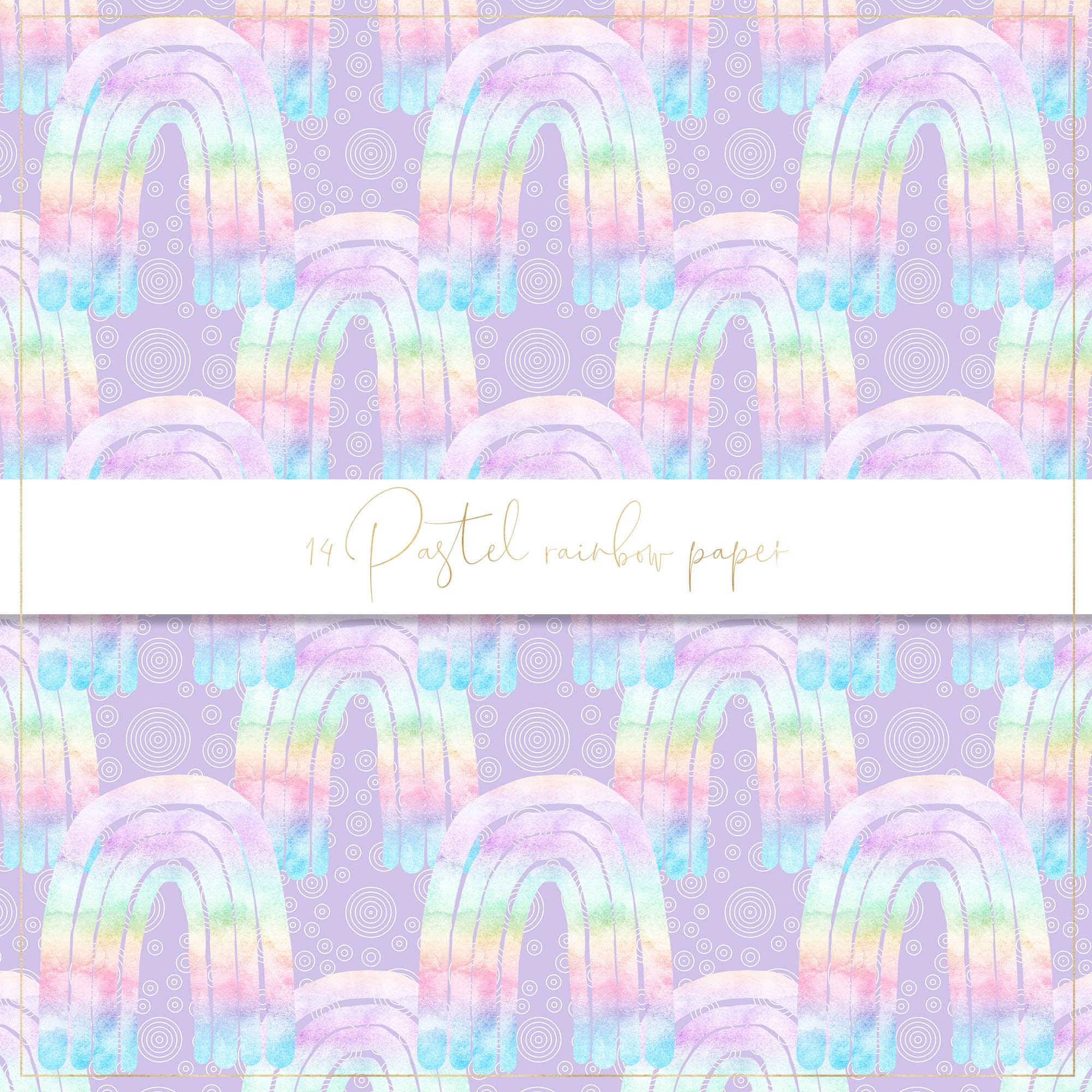 Pastel Rainbow Digital Paper, Rainbow Seamless Pattern, Pastel ...