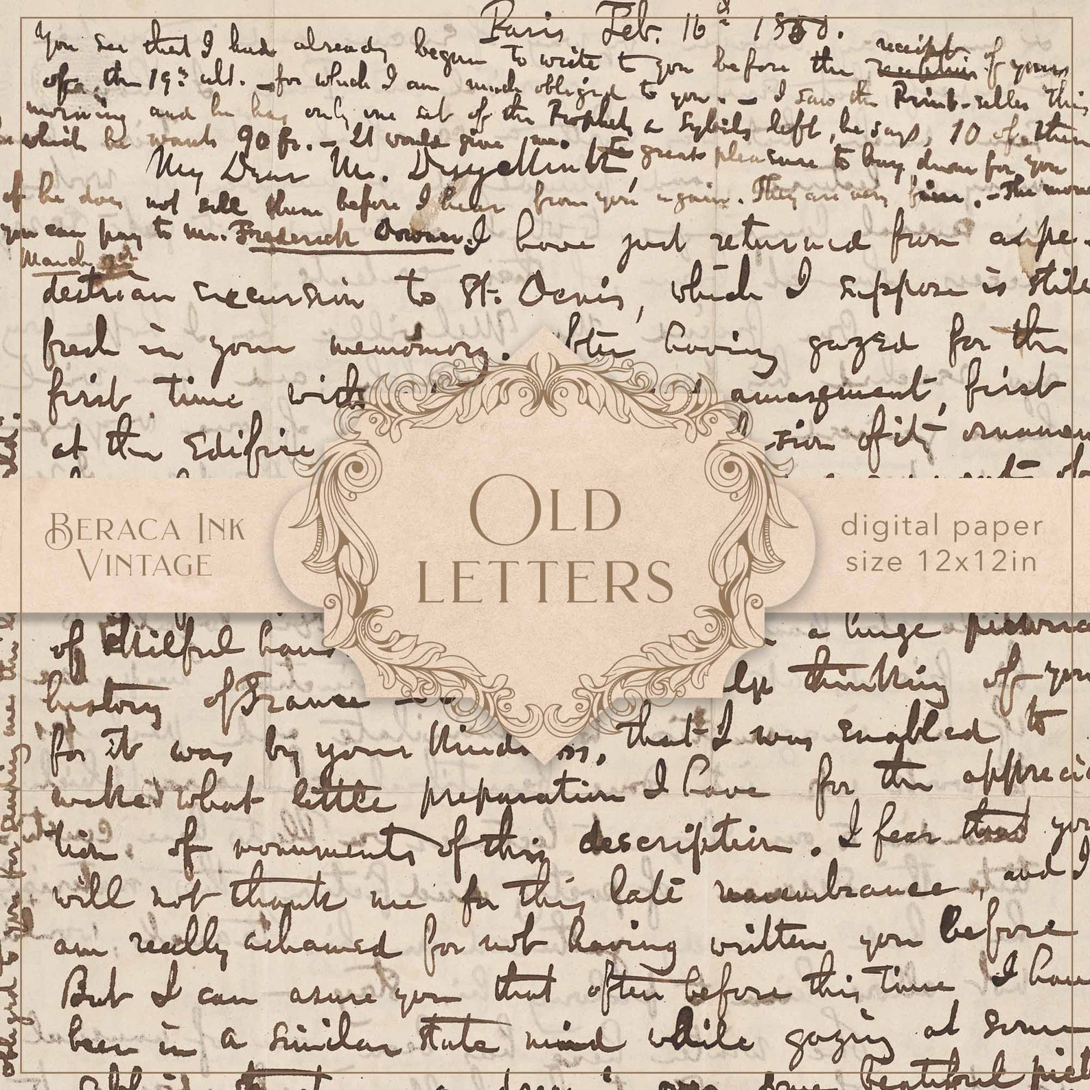 Old Letters Digital Paper Antique Documents Ephemera Paper - Etsy