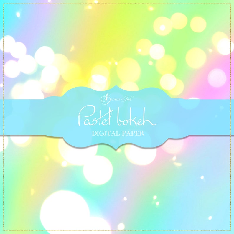 Pastel Bokeh Digital Paper Bokeh Pattern Rainbow Backdrop | Etsy
