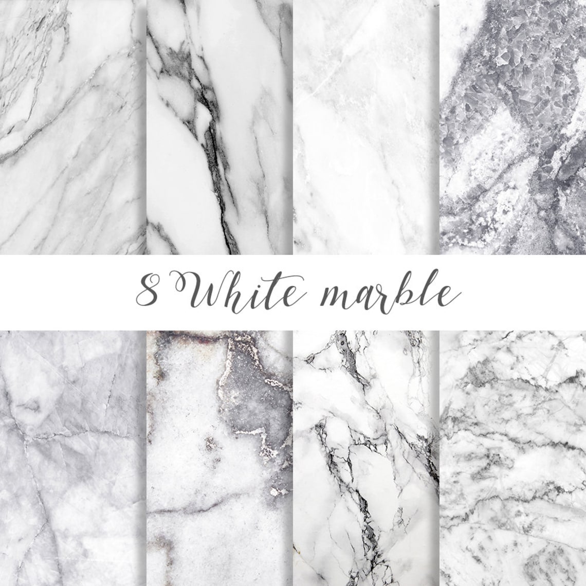 White Marble Digital Paper White Marble Paper Marble Paper - Etsy