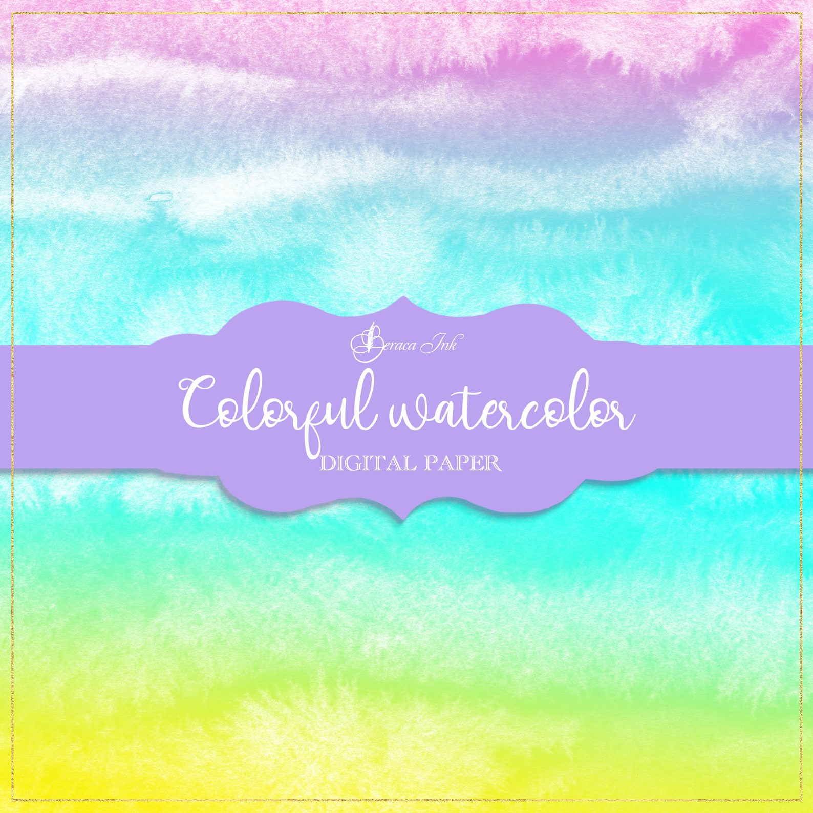 Colorful Watercolor Digital Paper Rainbow Wallpaper Gradient | Etsy