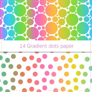 Gradient Dots Digital Paper, Polka Dots Paper, Colorful Confetti Paper ...