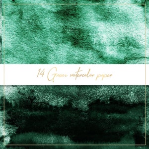 Emerald Green Watercolor Digital Paper, Emerald Background, Watercolor ...