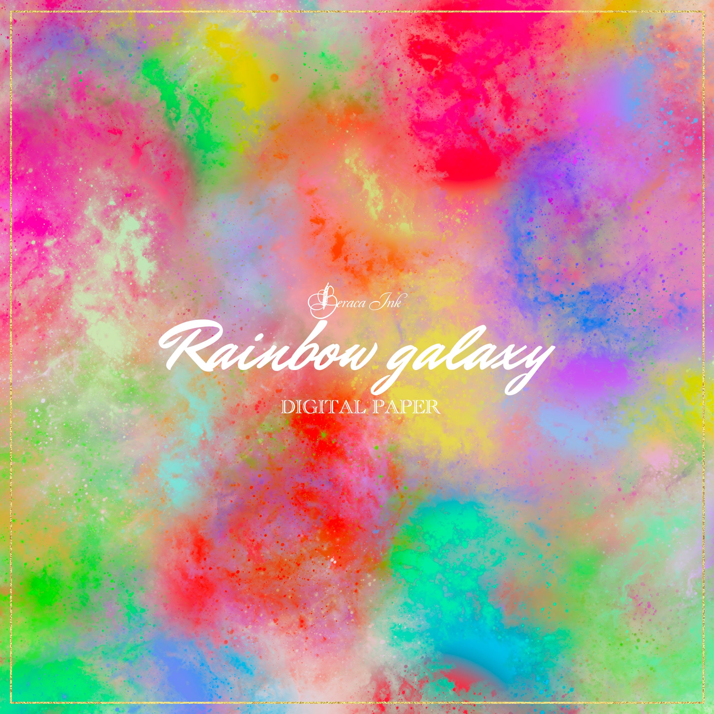 Rainbow Galaxy Digital Paper Stars Pattern Pink Galaxy | Etsy