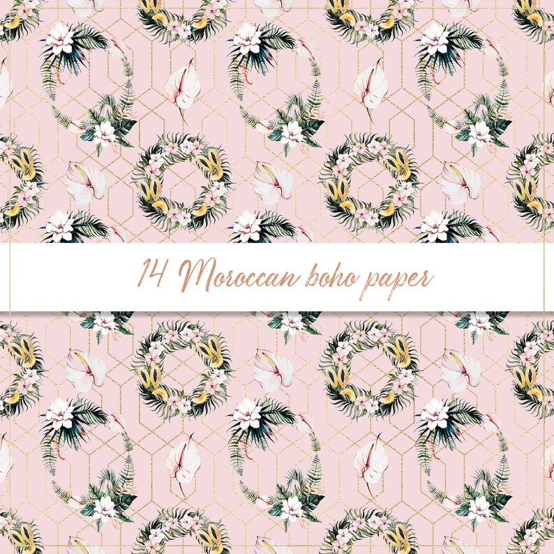 Moroccan Boho Digital Paper Seamless Pattern Moroccan Paper | Etsy