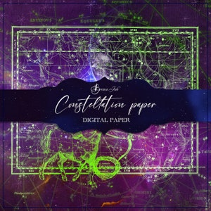 Constellation Digital Paper, Galaxy Backdrop, Star Map Paper, Outer ...